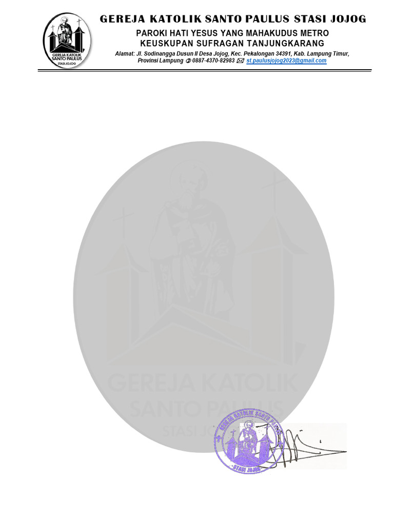 SURAT UNDANGAN RAPAT STASI (Proker 2025 Dan LPJ Pembangunan Rumah BPK Pardi), Minggu 19 Jan 2025 ...