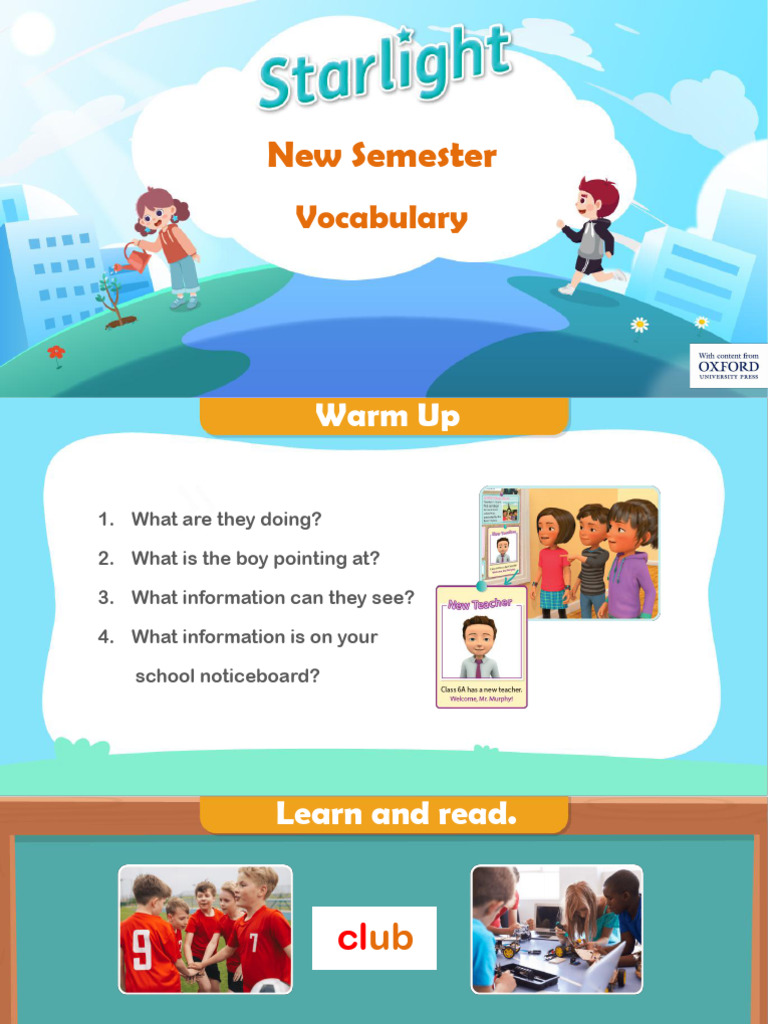 New Semester Vocabulary and Activities | PDF | Academic Term | Schools