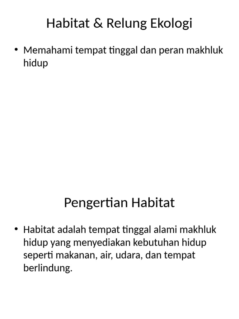 Arti Habitat dan Relung Ekologi | PDF