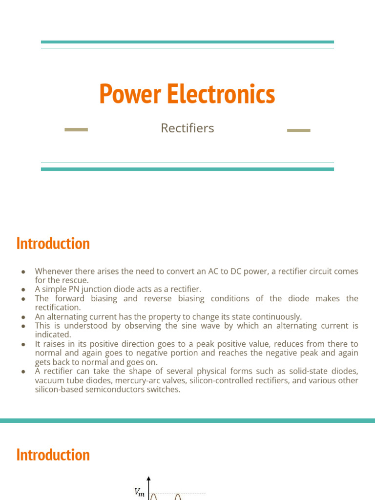 Power Electronics - Rectifiers | PDF | Rectifier | Direct Current