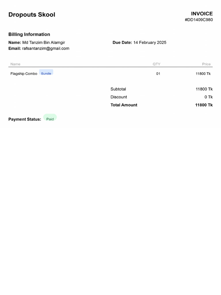 Invoice DD1409C980 | PDF