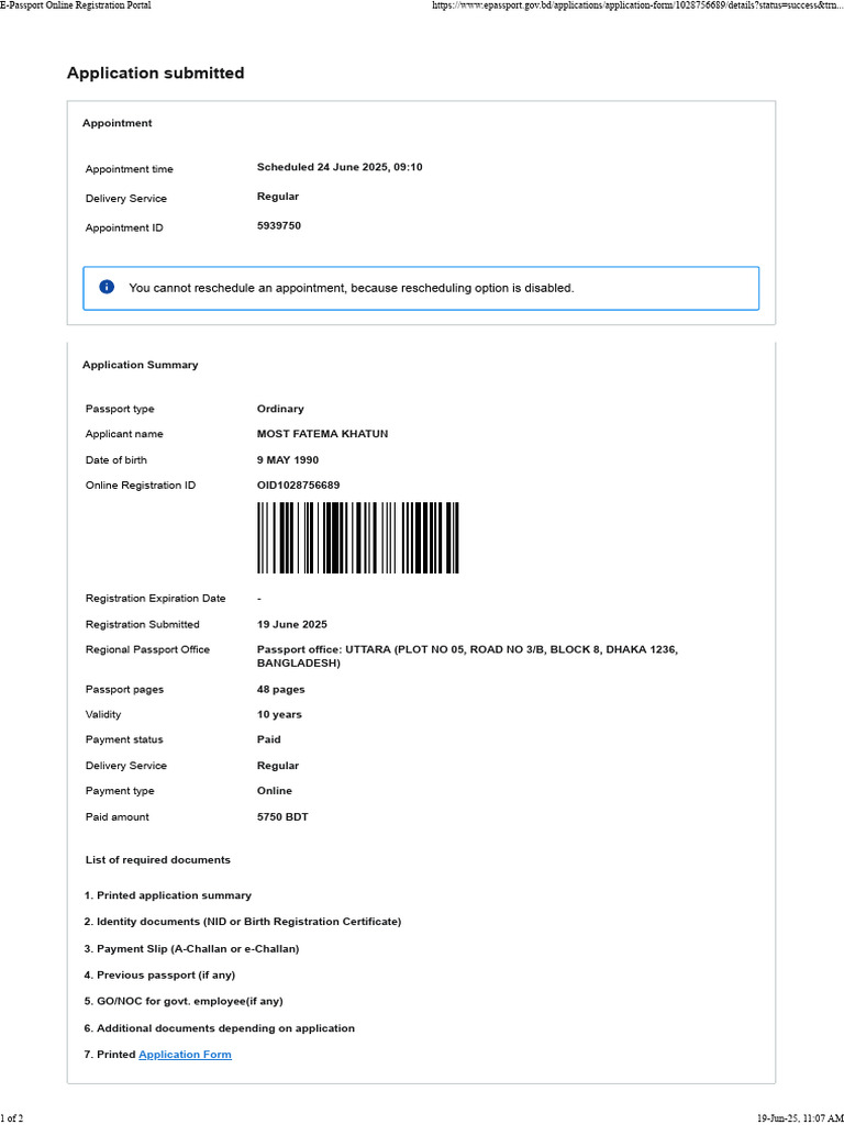 E Passport Online Registration Portal | PDF | Passport | Government And ...