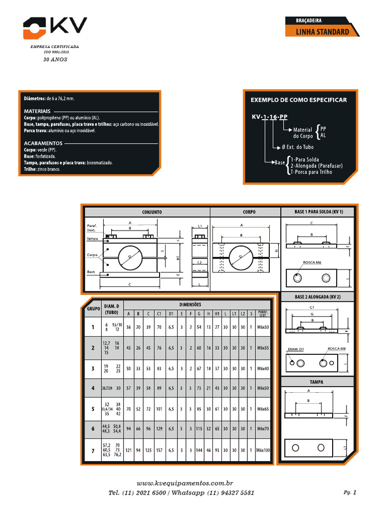 Abraçadeira Standard - KV | PDF