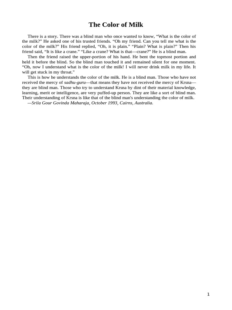 Color of Milk | PDF