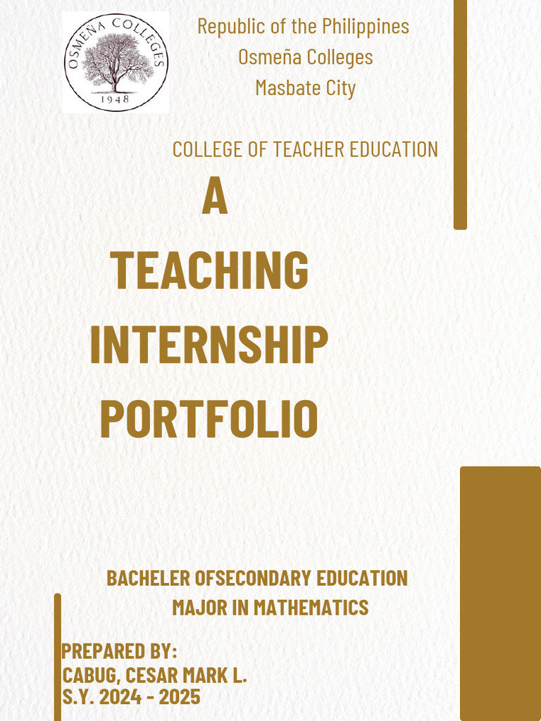 E Portfolio Cesar Mark L. CabugMath IV - 20250603 - 080335 - 0000 | PDF | Teachers | Educational ...