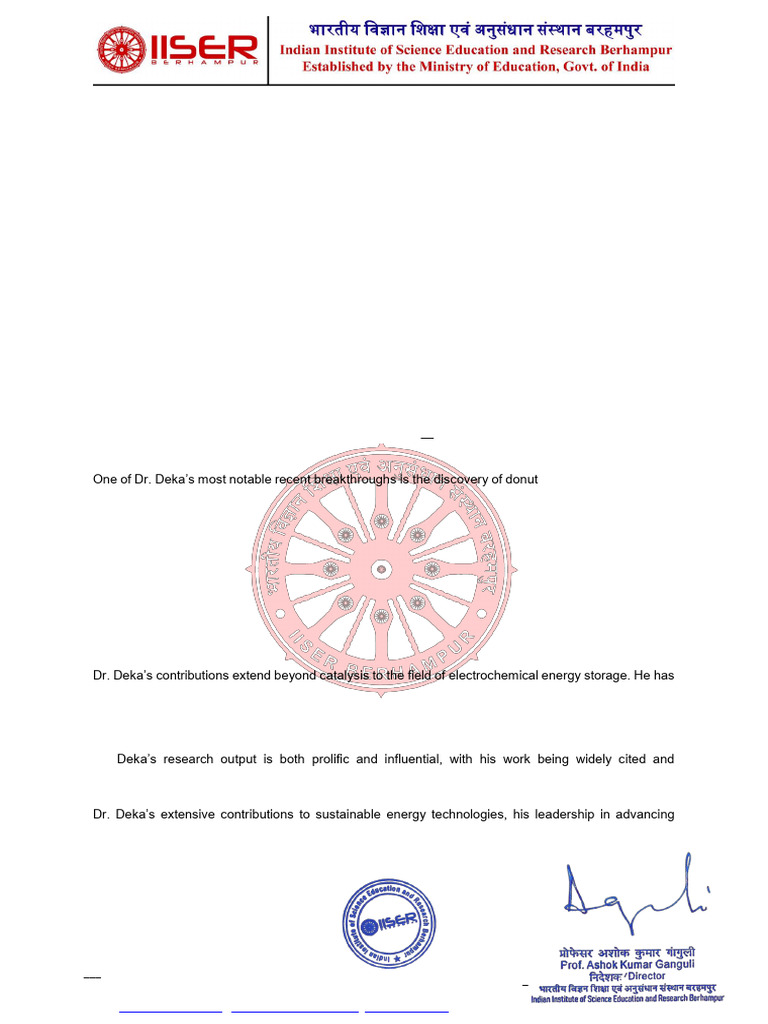 09 - DO - Endorsement - Nomination of Dr. Sasanka Deka For The CRSI ...