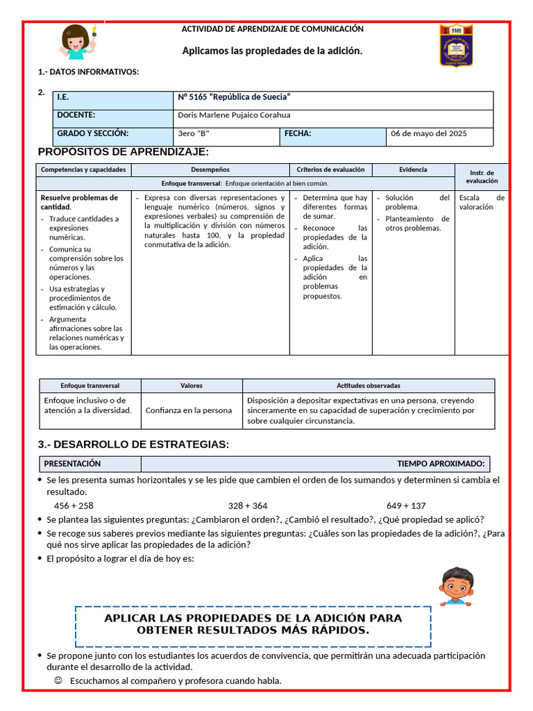 Propiedades de La Adición | PDF | Aprendizaje | Aritmética