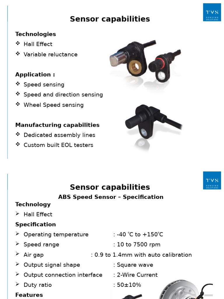 Sensor Capabilities TVS SS | PDF | Sensor | Electricity