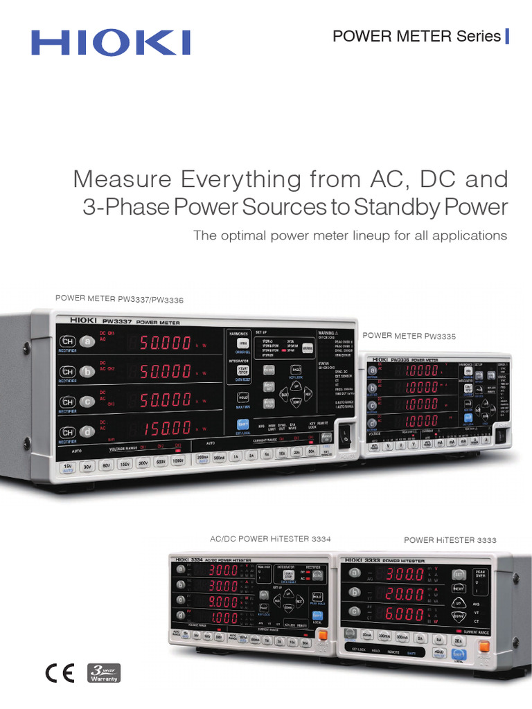 Hioki PW3337 Power Meter Overview | PDF | Power Supply | Rectifier