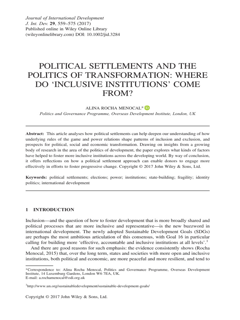 Political Settlements | PDF | Policy | Democracy