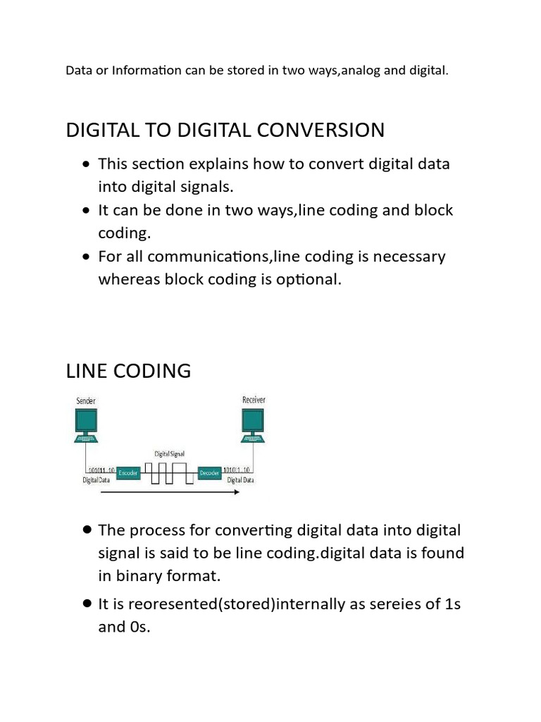 Digital To Digital Conversion | PDF