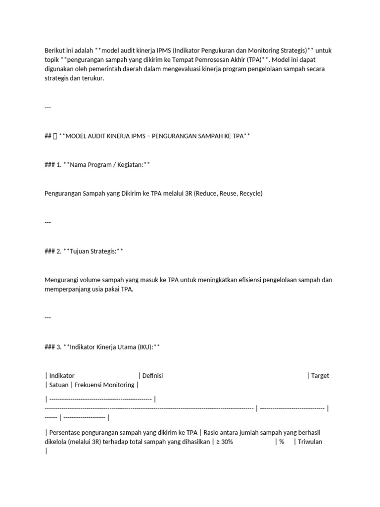 IPMS Pengurangan Sampah | PDF
