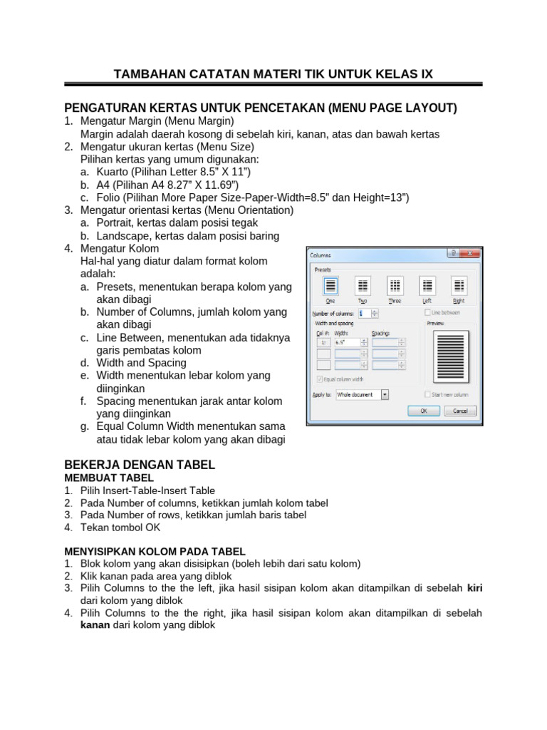 Tambahan Catatan Materi Tik Untuk Kelas Ix | PDF