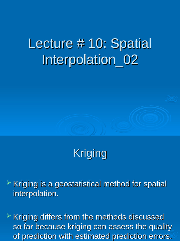 Lecture#10 Spatial Interpolation 02 | PDF | Multivariate Statistics ...