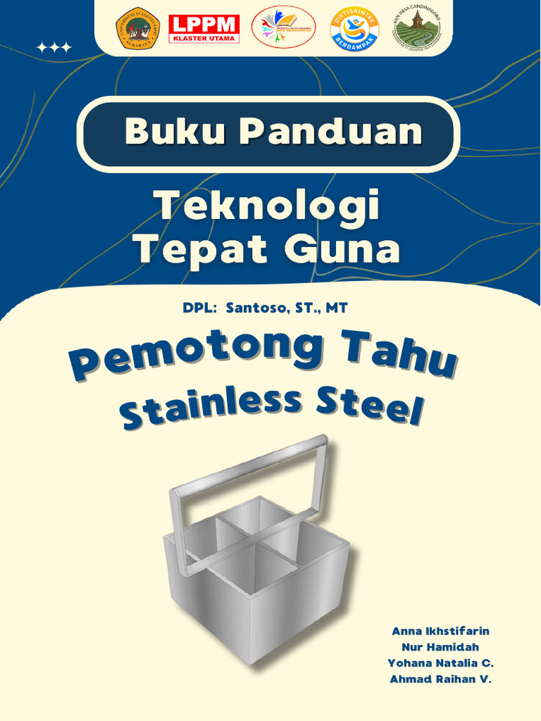 Buku Panduan Teknologi Tepat Guna Pemotong Tahu Stainless Steel PDF | PDF