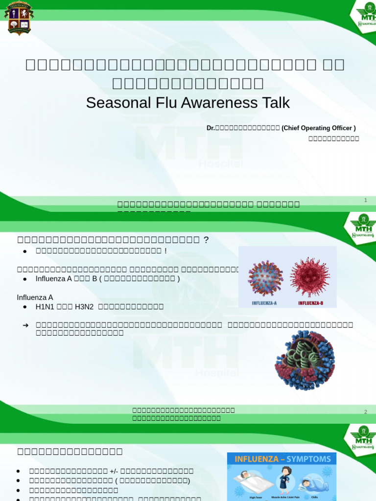 Seasonal Flu Awareness Talk | PDF