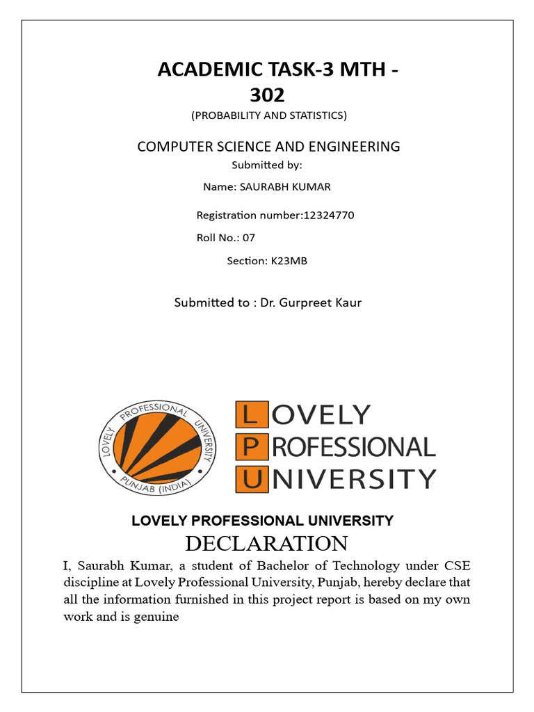 MTH302 12324770 - 1 - Compressed | PDF | Sampling (Statistics) | Mean