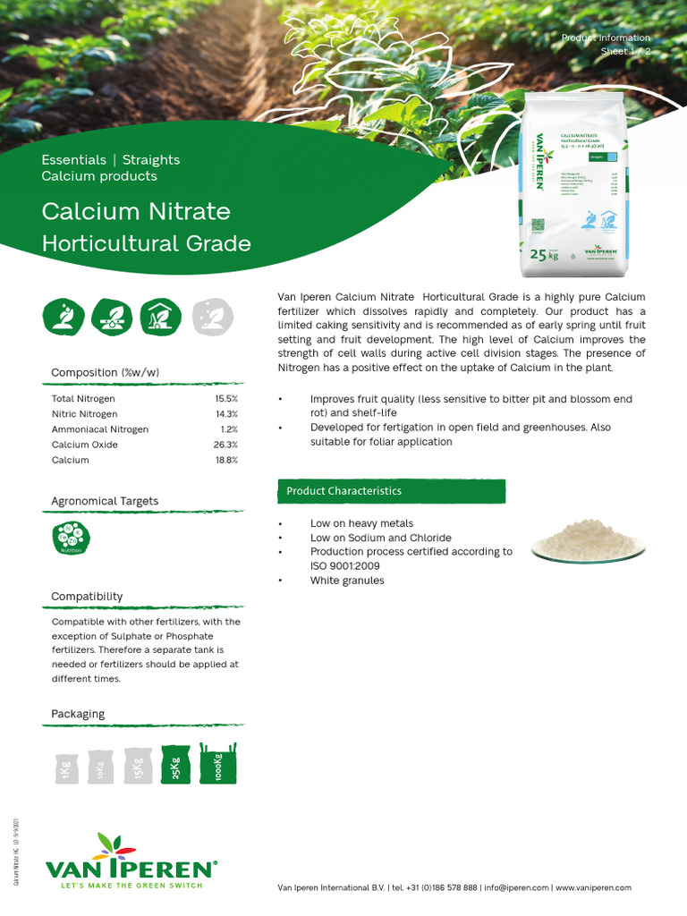 VII LFT en LO Calcium Nitrate HG 9-9-2021 305 | PDF | Fertilizer | Nitrate