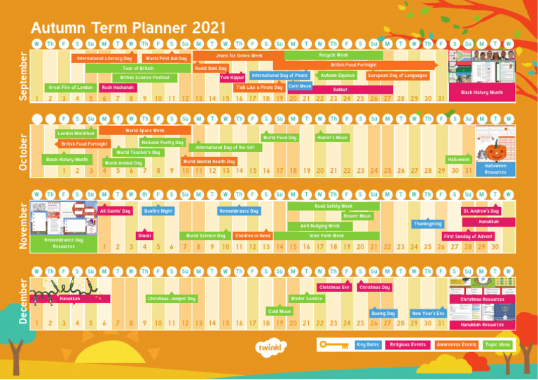 Autumn Term 2021 Display Calendar | PDF | Observances | Holidays