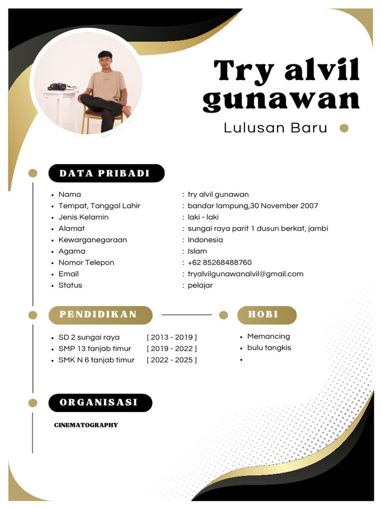 Putih Hitam Emas Profesional Modern CV Resume Riwayat Hidup_20250605 ...