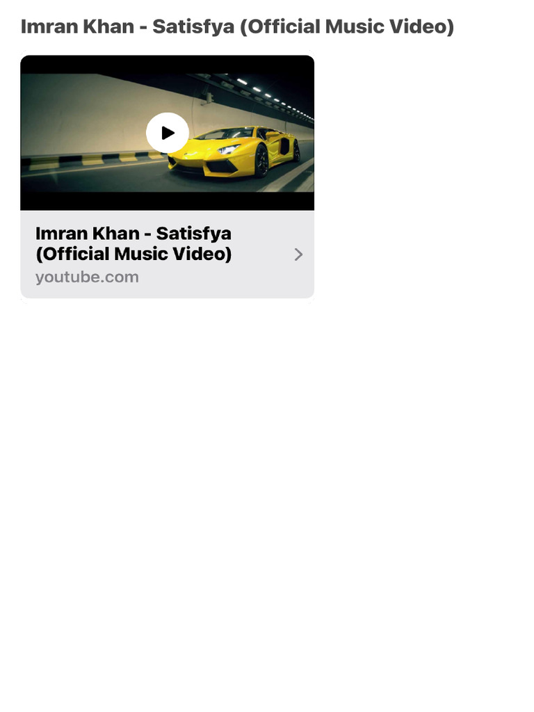 Imran Khan - Satisfya (Official Music Video) | PDF