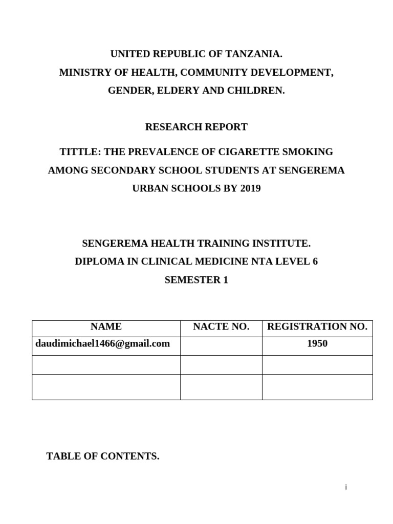 Cigarrette Smoking Research Report | PDF | Tobacco Smoking | Addiction