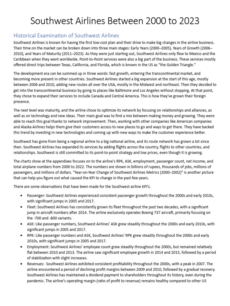 Southwest Airlines Study | PDF | Airlines | Southwest Airlines