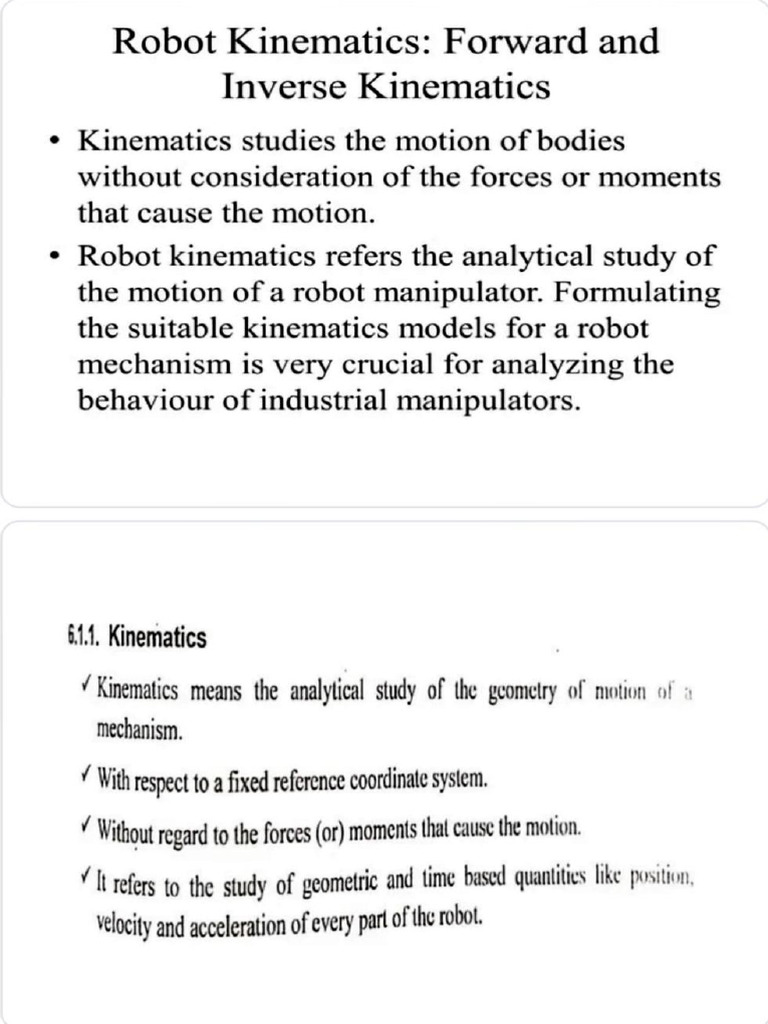 Unit-3, Robot Kinematics | PDF