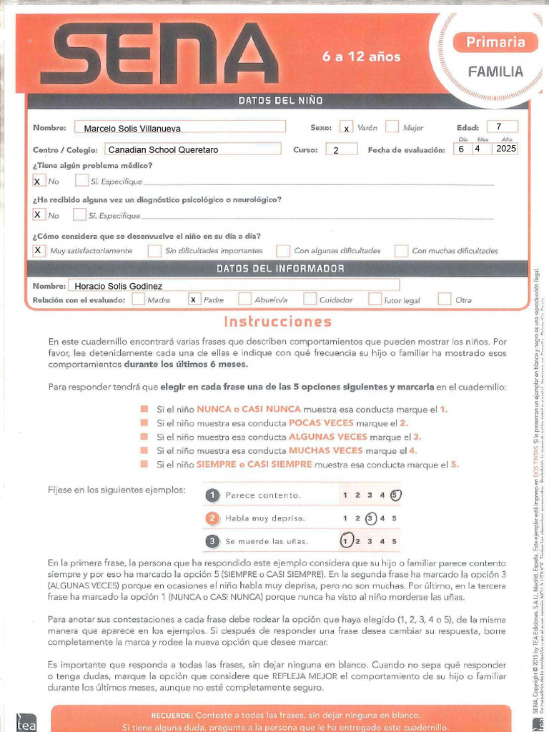 SENA. Primaria Familia. 6-12 Anşos MSV | PDF