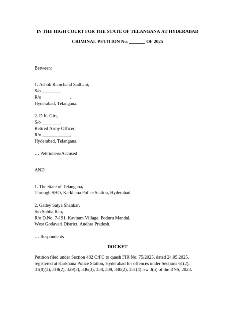 Quash Petition With Docket | PDF