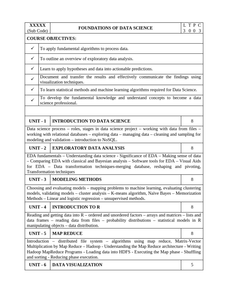 Foundations of Data Science | PDF | Data Science | Data Analysis