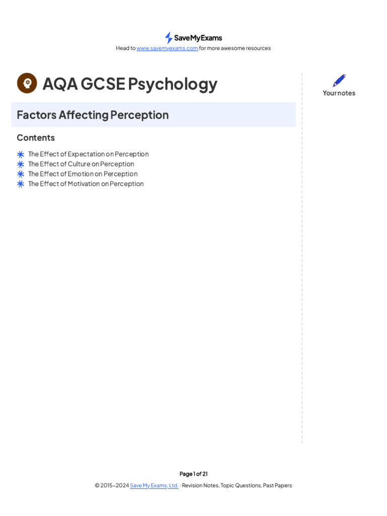 2.5. Factors Affecting Perception | PDF | Perception | Affect (Psychology)