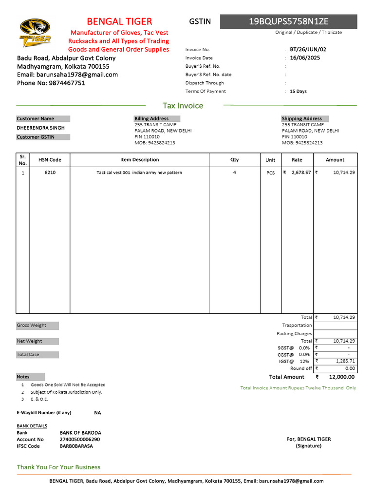 BT26JUN | PDF | Invoice | Government Finances
