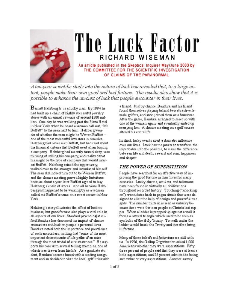 The Science of Luck and Superstition | PDF | Social Science | Philosophy
