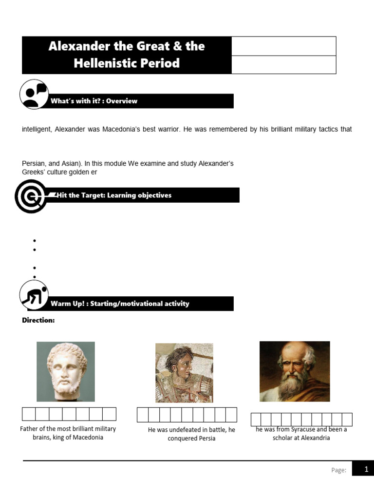 Alexander The Great Handouts | PDF | Alexander The Great | Macedonia ...