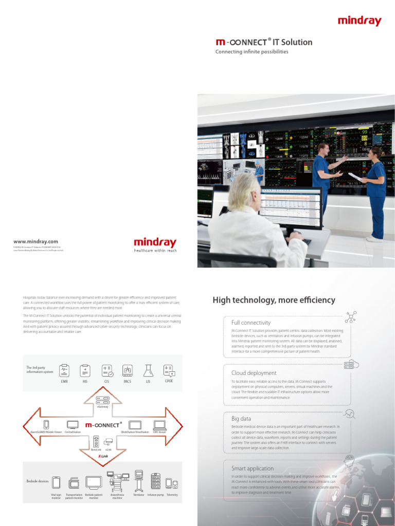 Mindray M-Connect IT Solution Overview | PDF | Monitoring (Medicine ...