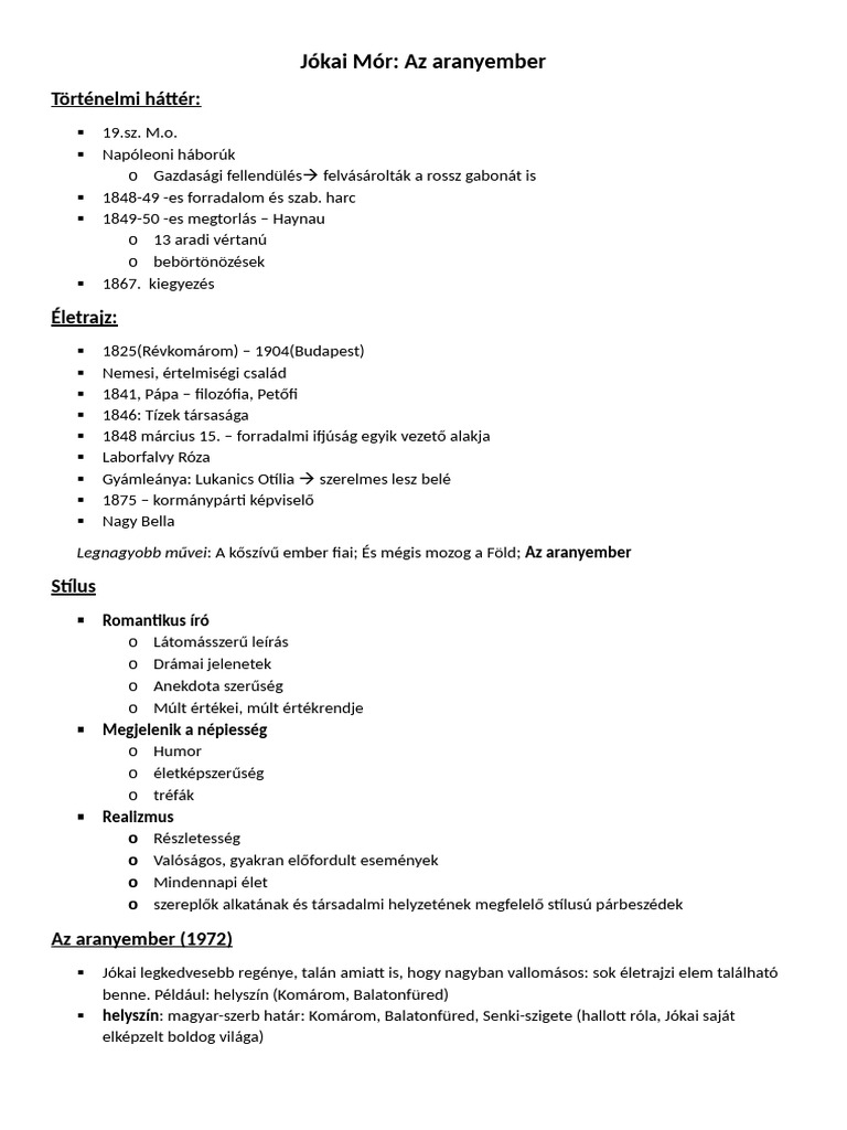 5.jókai Mór - Aranyember | PDF
