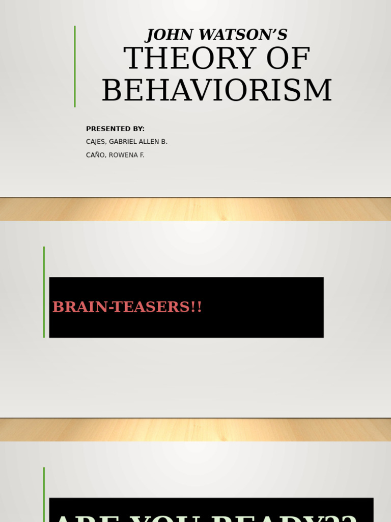 Watson's Behaviorism Overview | PDF | Classical Conditioning | Behaviorism