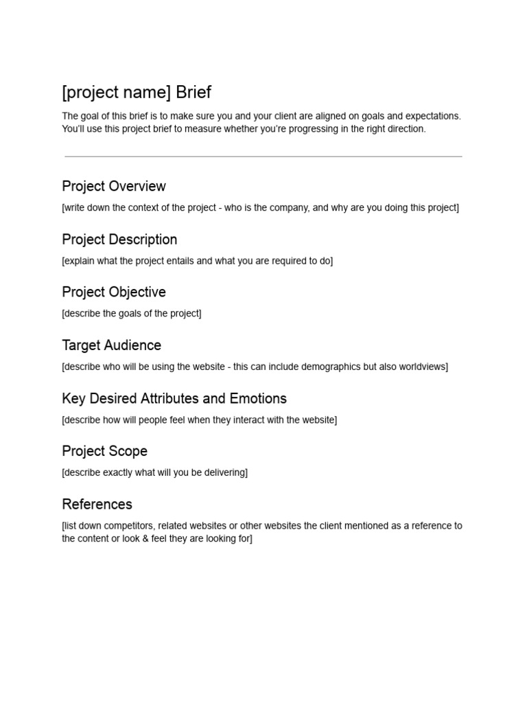 Project Brief Template Guide | PDF
