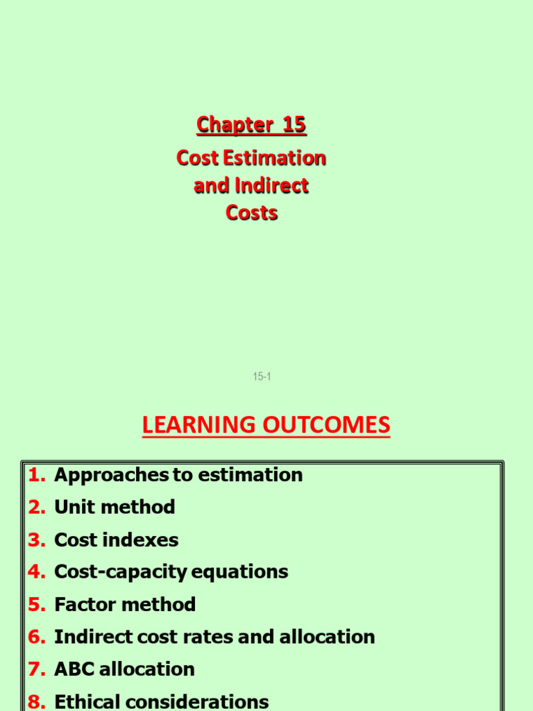 Chapter 15 - Cost Estimation - Updated | PDF | Consumer Price Index ...