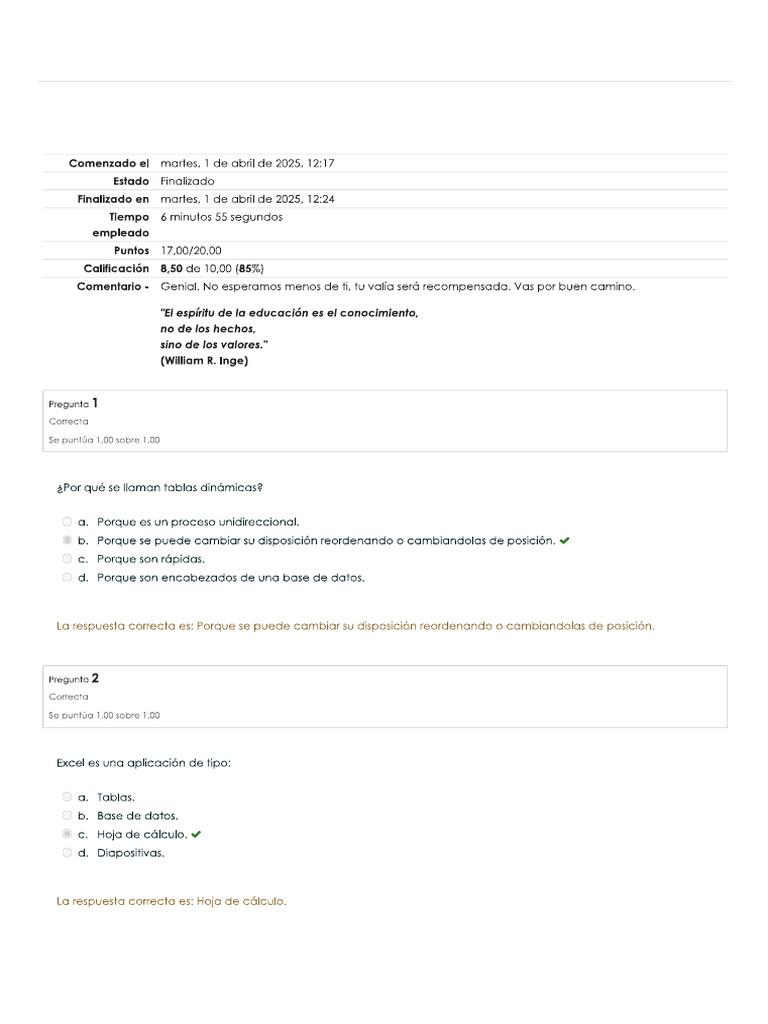 Preguntas Excel Avanzado | PDF