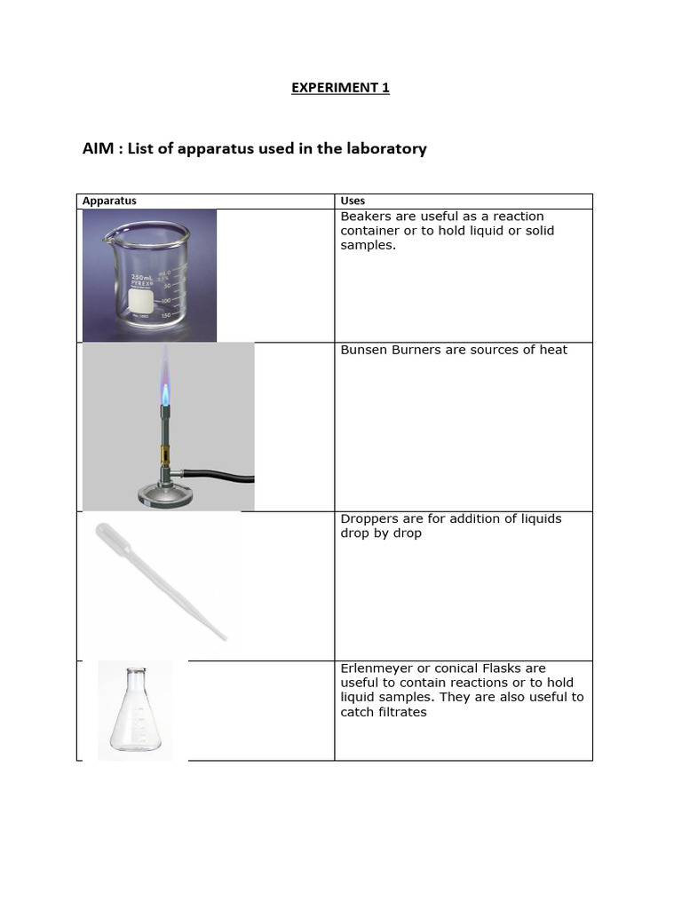 Laboratory Apparatus for Experiments | PDF