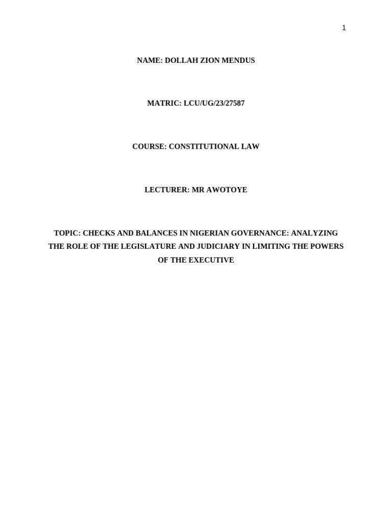 Constitutional Law Term-1 | PDF | Legislature | Separation Of Powers