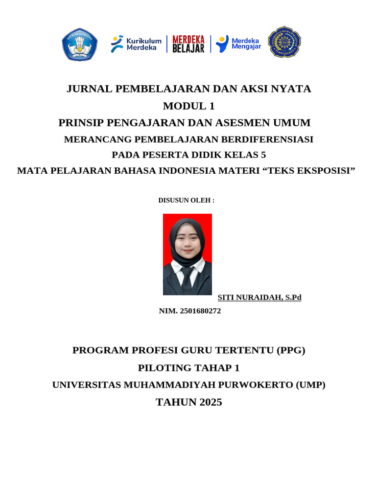 Jurnal Pembelajaran Modul 1 | PDF