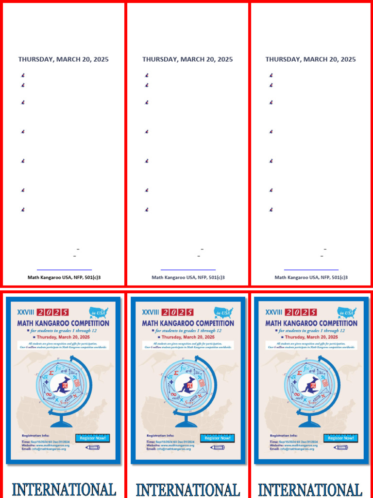 2025 Xxviii Math Kangaroo Competition English | PDF