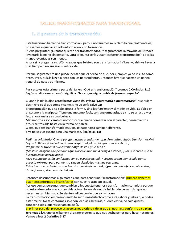 Transformados para Transformar | PDF | Cristo (título) | Jesús