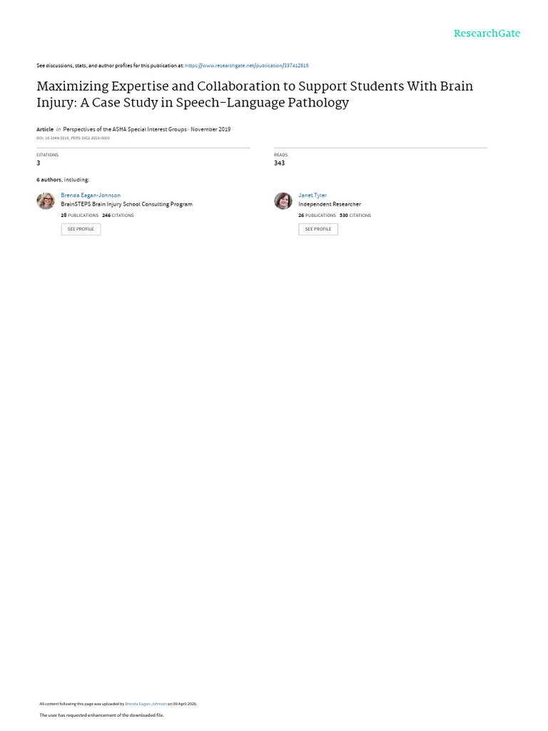 10.2019 SLPs Supporting Students TBI | PDF | Traumatic Brain Injury ...