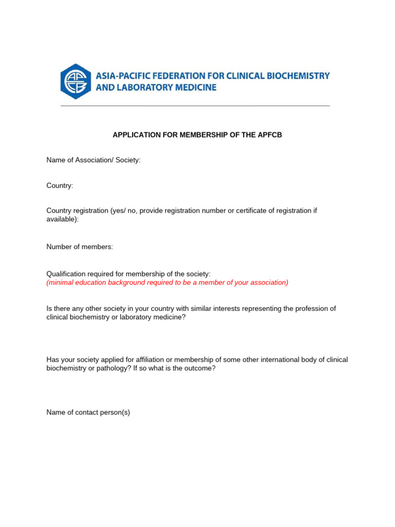 Membership Application Form 2022 | PDF
