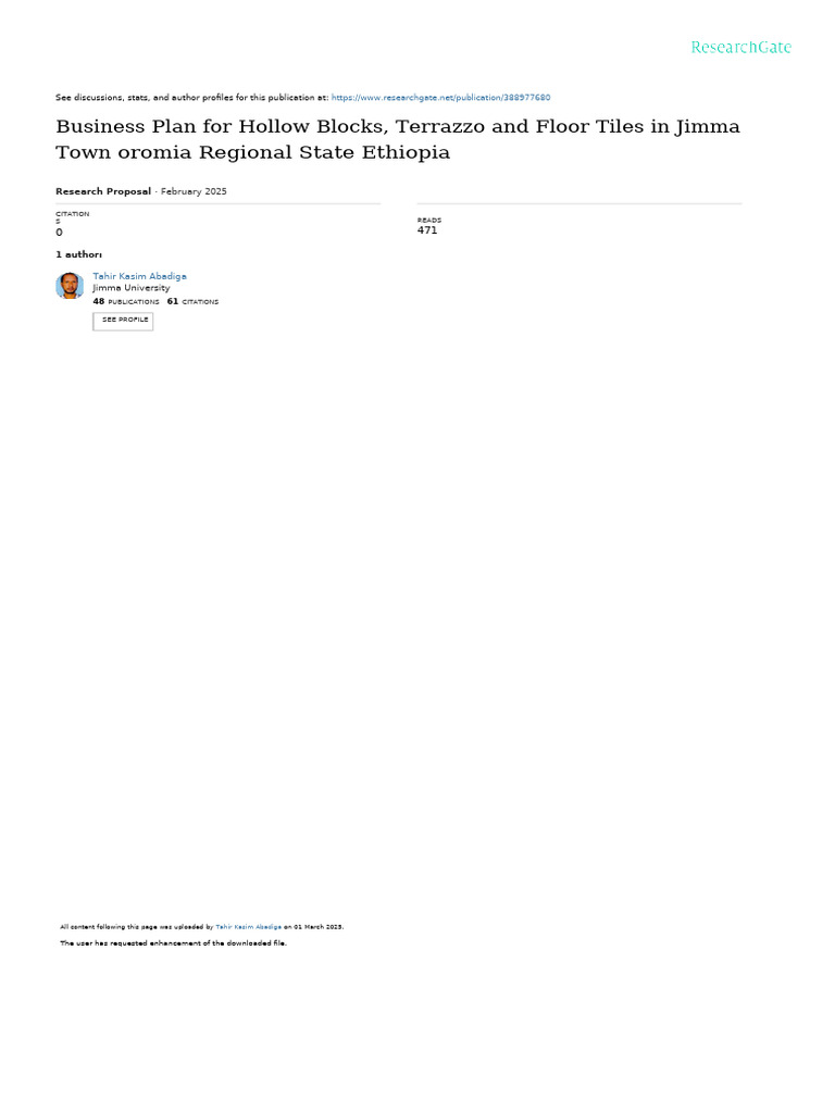 Business Plan For Hollow Blocks Terrazzo+ | PDF | Internal Rate Of ...