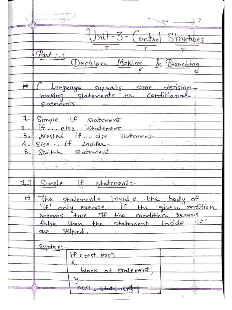 Decision Making & Branching | PDF